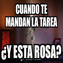 Meme Personalizado - Cuando te mandan la tarea ¿Y esta rosa? - 32179561