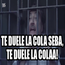 Meme Personalizado - TE DUELE LA COLA SEBA, TE DUELE LA COLAA! - 32185558