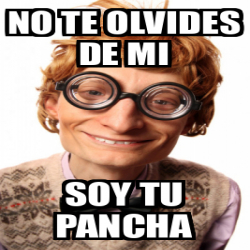Meme Personalizado - No te olvides de mi Soy tu pancha - 32188262