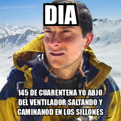 Meme Bear Grylls - dia 145 de cuarentena yo abjo del ventilador ...