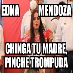 Meme Personalizado - Edna Mendoza Chinga tu madre, pinche trompuda ...