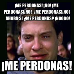 Meme crying peter parker - ¡Me perdonas! ¡NO! ¡Me perdonas!¡No! ¡Me ...