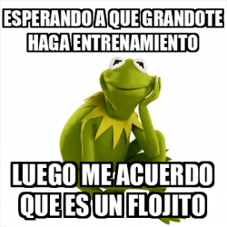 Meme Kermit the frog - Esperando a que grandote haga entrenamiento ...