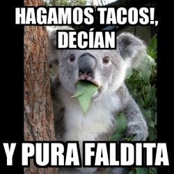 Meme Koala - Hagamos Tacos!, decían Y pura faldita - 32268588