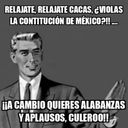 Meme Correction Guy - RELAJATE, RELAJATE CACAS, ¿VIOLAS LA CONTITUCIÓN ...