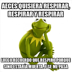 Meme Kermit the frog - Aeces quisiera respirar, respirar y respirar ...