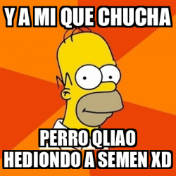 Meme Homer - Y A MI QUE CHUCHA PERRO QLIAO HEDIONDO A SEMEN XD - 32331982