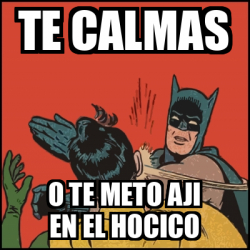 Meme Batman slaps Robin - TE CALMAS O TE METO AJI EN EL HOCICO - 32332318