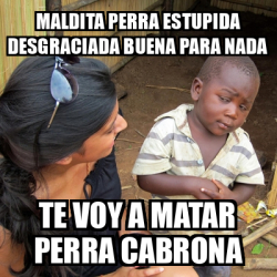 Meme Skeptical 3rd World Kid - Maldita perra estupida desgraciada buena ...