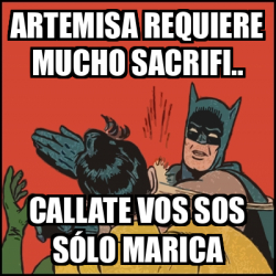 Meme Batman slaps Robin - Artemisa requiere mucho sacrifi.. Callate vos ...