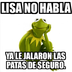 Meme Kermit the frog - Lisa no habla Ya le jalaron las patas de seguro ...