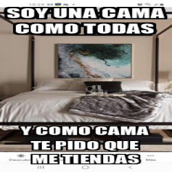 Meme Personalizado - Soy una cama como todas Y como cama te pido que me ...