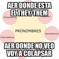 Meme Personalizado - AER DONDE ESTA EL THEY/THEM AER DONDE NO VEO VOY A ...