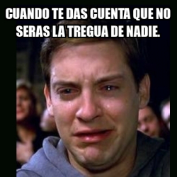 Meme crying peter parker - cuando te das cuenta que no seras la tregua ...