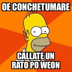 Meme Homer - oe conchetumare callate un rato po weon - 32412138