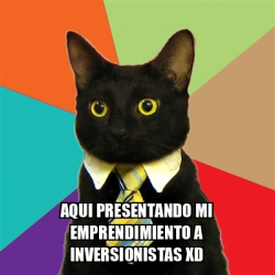 Meme Business Cat - AQUI PRESENTANDO MI EMPRENDIMIENTO A INVERSIONISTAS ...