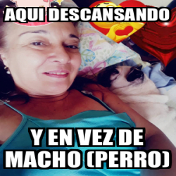 Meme Personalizado - Aqui descansando Y en vez de macho (perro) - 32453134