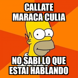 Meme Homer - Callate maraca culia no sabi lo que estai hablando - 32459617