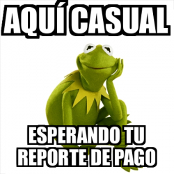 Meme Kermit the frog - Aquí casual Esperando tu Reporte de pago - 32505063
