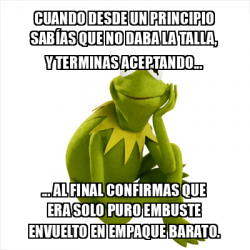 Meme Kermit the frog - Cuando desde un principio sabías que no daba la ...