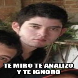 Meme Personalizado - Te miro te analizo y te ignoro - 32515790