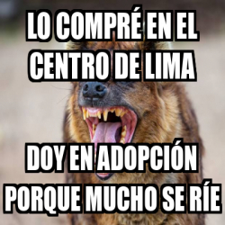 Meme Personalizado - Lo compré en el centro de lima Doy en adopción ...