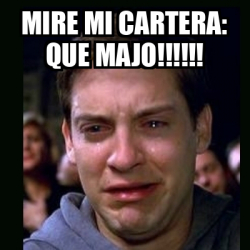 Meme crying peter parker - Mire mi cartera: Que majo!!!!!! - 32558133