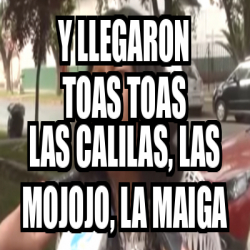 Meme Personalizado - y llegaron toas toas las calilas, las mojojo, la ...