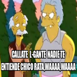 Meme Personalizado - callate l-gante nadie te entiende chico rata,waaaa ...
