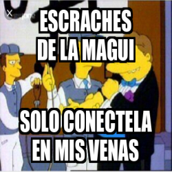 Meme Personalizado - Escraches de la magui solo conectela en mis venas ...