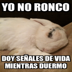 Meme Personalizado - YO NO RONCO DOY SEÑALES DE VIDA MIENTRAS DUERMO ...