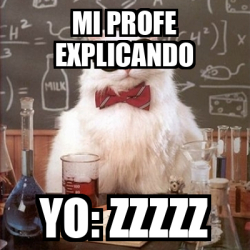 Meme Chemistry Cat - Mi pROFE EXPLICANDO yO: ZZZZZ - 32065148
