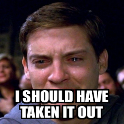 Meme Personalizado - I should have taken it out - 32078396