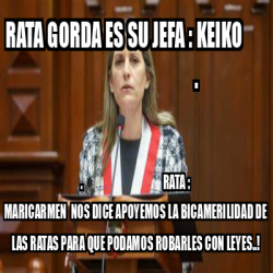Meme Personalizado - RATA GORDa es su jefa : keiko . . RATA ...