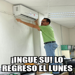 Meme Personalizado - ¡INGUE SU! LO REGRESO EL LUNES - 33103829
