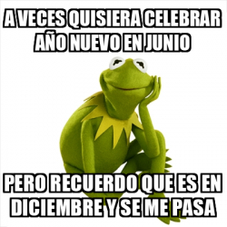Meme Kermit the frog - A veces quisiera celebrar año nuevo en Junio ...