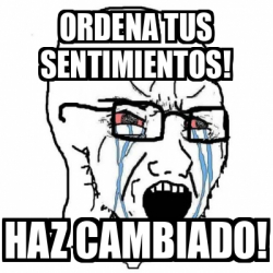 Meme Personalizado - Ordena tus sentimientos! Haz cambiado! - 33114121