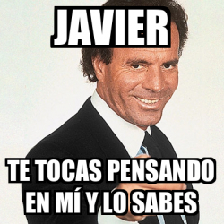 Meme Julio Iglesias - Javier Te tocas pensando en mí y lo sabes - 33121364