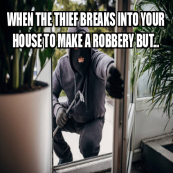 Meme Personalizado - When the thief breaks into your house to make a ...