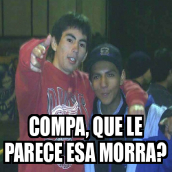 Meme Personalizado - compa, que le parece esa morra? - 33131313