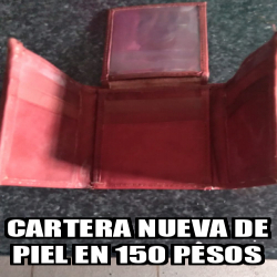 Meme Personalizado - Cartera nueva de piel en 150 pesos - 33143204