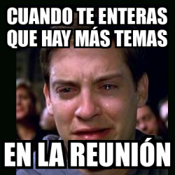 Meme crying peter parker - Cuando te enteras QUE HAY MÁS TEMAS en la ...