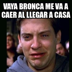 Meme crying peter parker - Vaya bronca me va a caer al llegar a casa ...