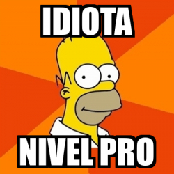Meme Homer - IDIOTA Nivel pro - 33199611