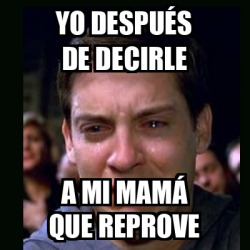 Meme crying peter parker - Yo después de decirle A mi mamá que reprove ...