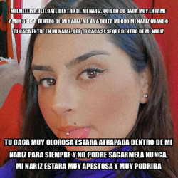 Meme Personalizado - noemi leiva defecate dentro de mi nariz, quiero tu ...