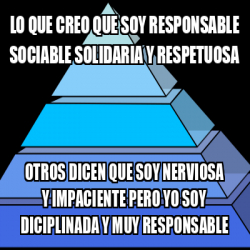 Meme Personalizado - lo que creo que soy responsable sociable solidaria ...