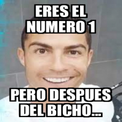 Meme Personalizado - Eres el numero 1 pero despues del bicho... - 33207362