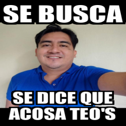 Meme Personalizado - SE BUSCA SE DICE QUE ACOSA TEO'S - 33209221