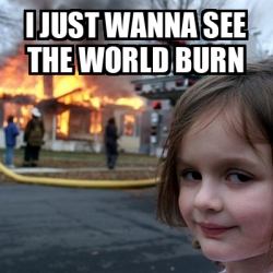 Meme Disaster Girl - I just wanna see the world burn - 33209327